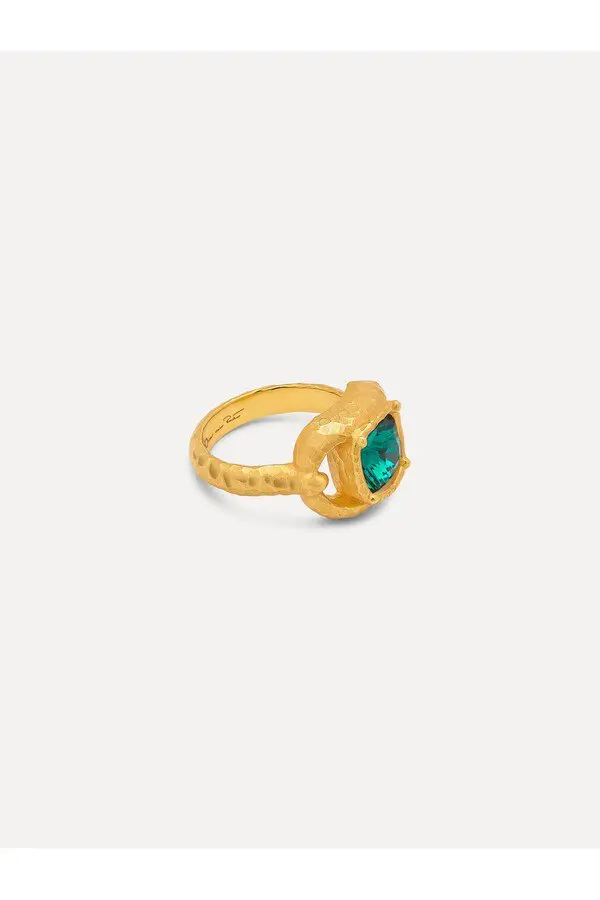 Oscar De La Renta Rectangle Crystal Ring - Natural
