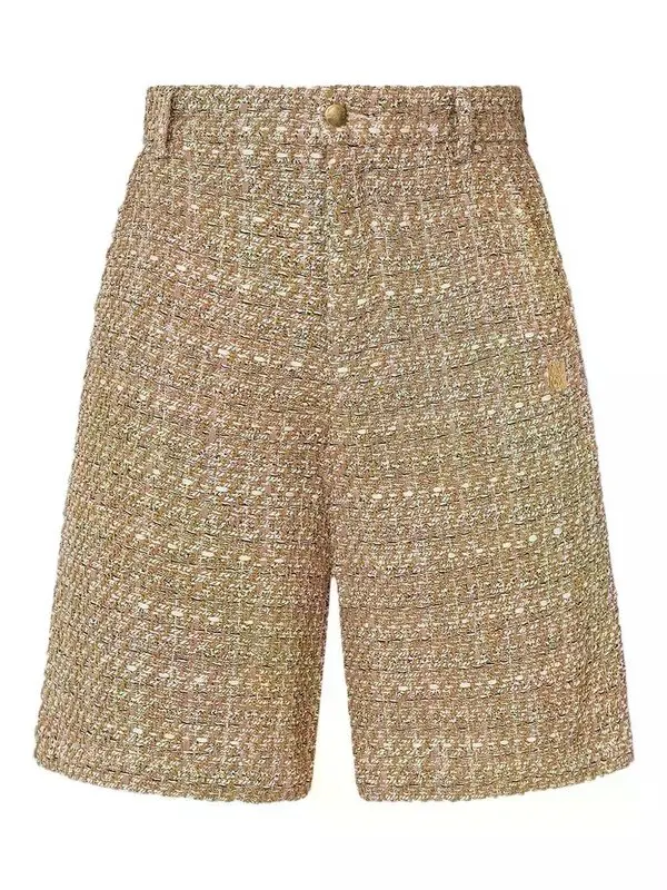 Amiri Bouclé Front-pleat Shorts
