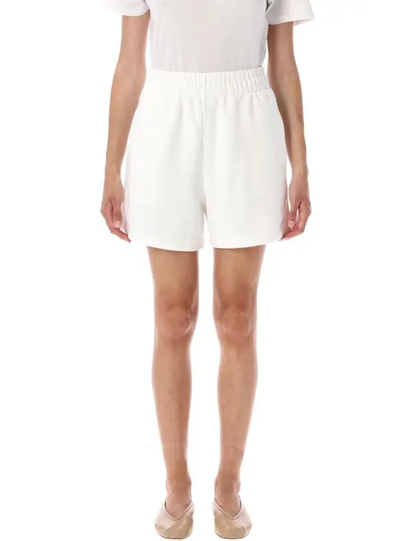 ANINE BING Kam Framed Monogram Sweatshorts - White