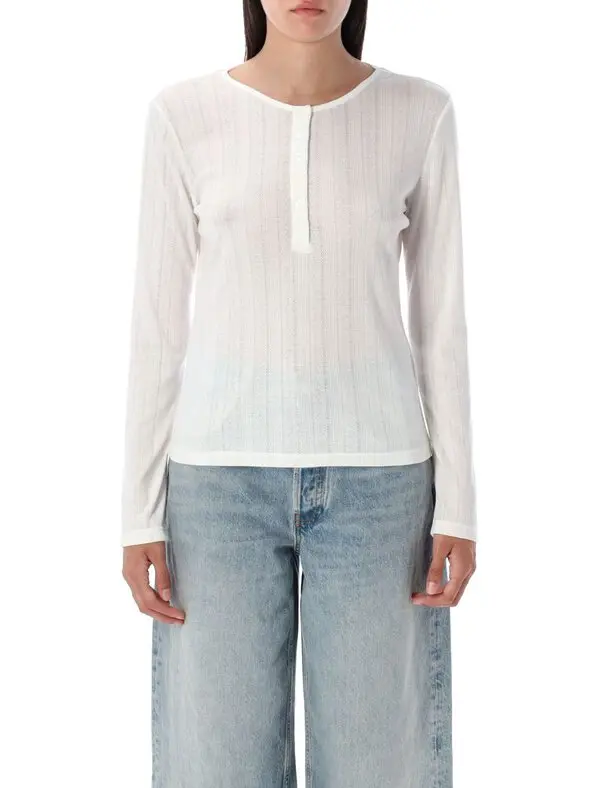 ANINE BING Pia Long Sleeve T-shirt - White