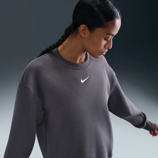 Nike Sportswear Phoenix Fleece Oversized Crew-neck Sweatshirt - Grey