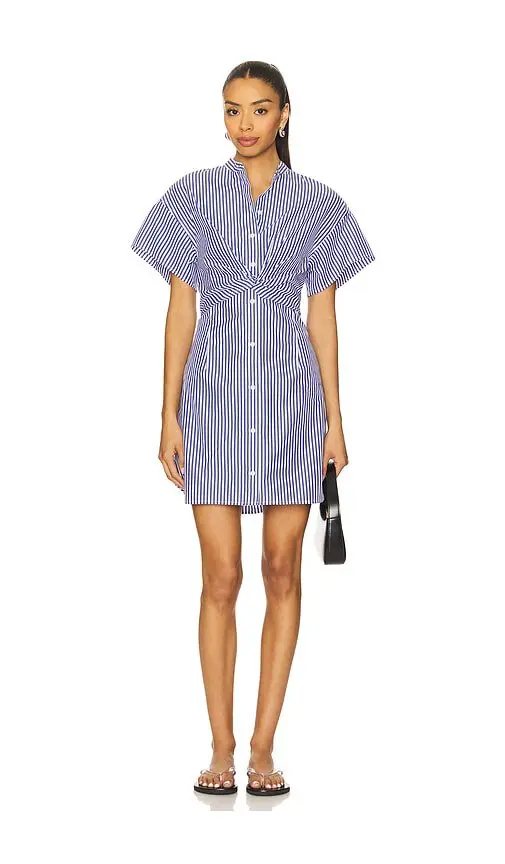 Rag & Bone Gretchen Stripe Poplin Shirt Dress - Navy Stripe