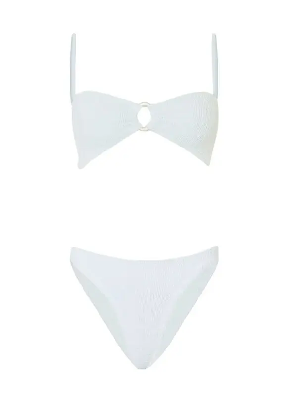 Hunza G Misty Bikini With Pearl Circle - White