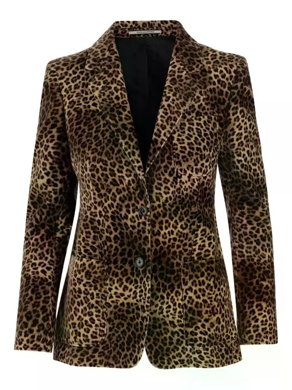 Tagliatore Leopard-print Velvet Blazer