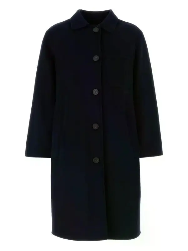 Max Mara Zenone Virgin Wool Coat - Blue