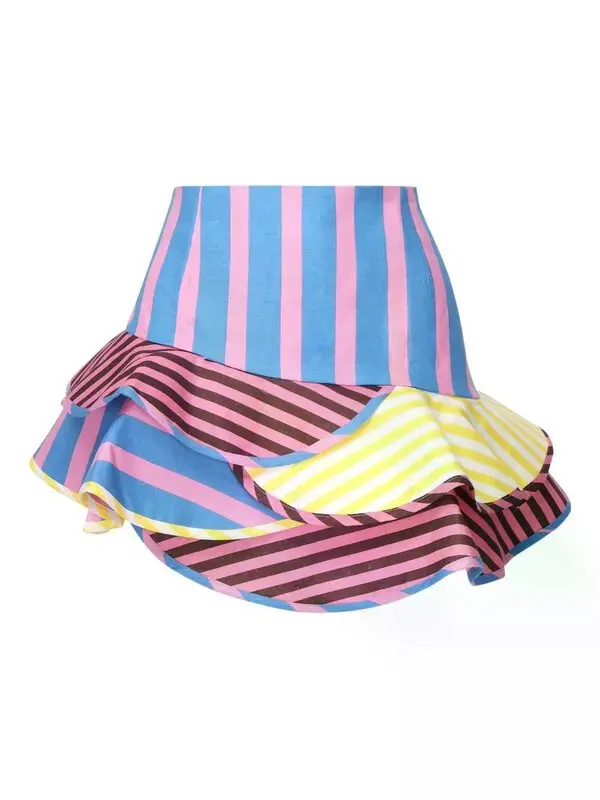 Celiab Maite Striped Ruffled Skirt