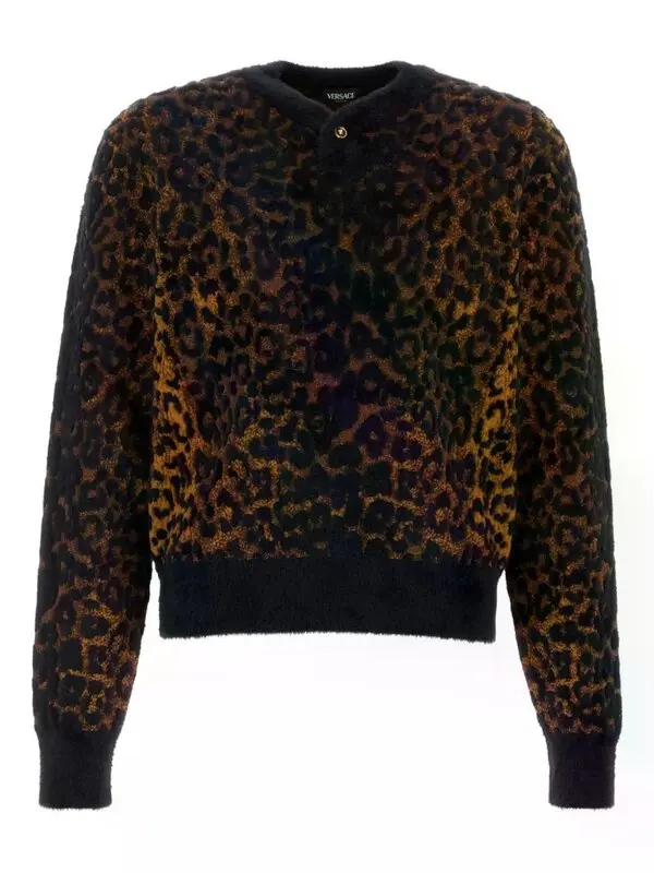 Versace Leopard-jacquard Sweater