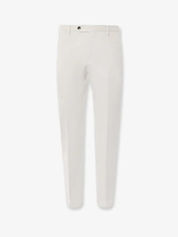 PT TORINO Style Stretch Cotton Master Fit Trousers - White