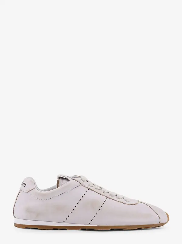 Miu Miu Plume Low-top Leather Sneakers - White