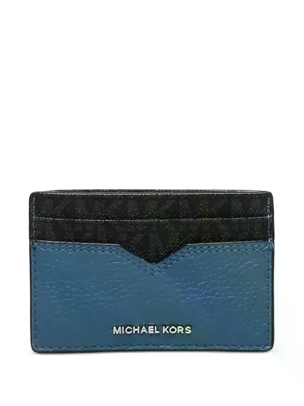 Michael Kors Hudson Bifold Peeble Leather Monogram Cardholder
