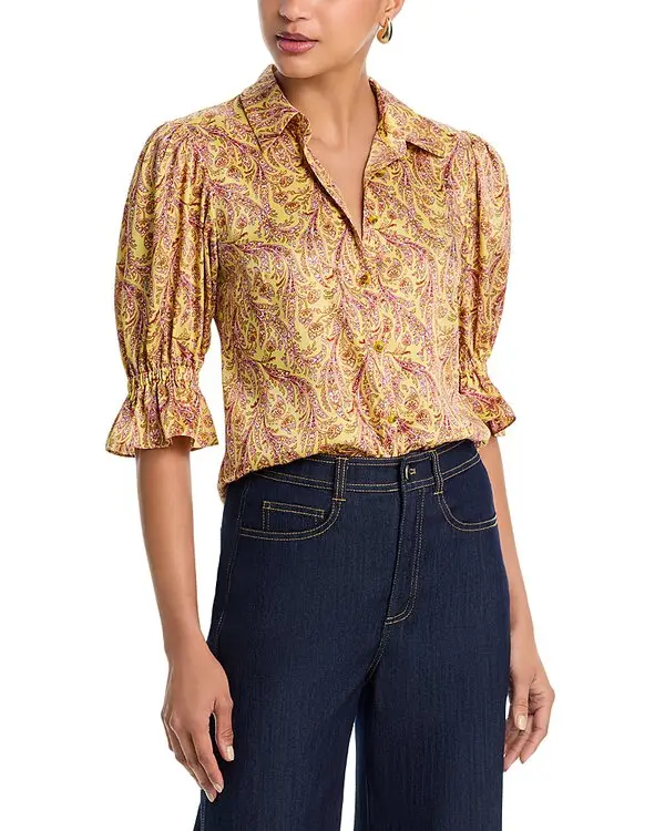 Cinq À Sept Paisley Fiona Top - Lemon Grass