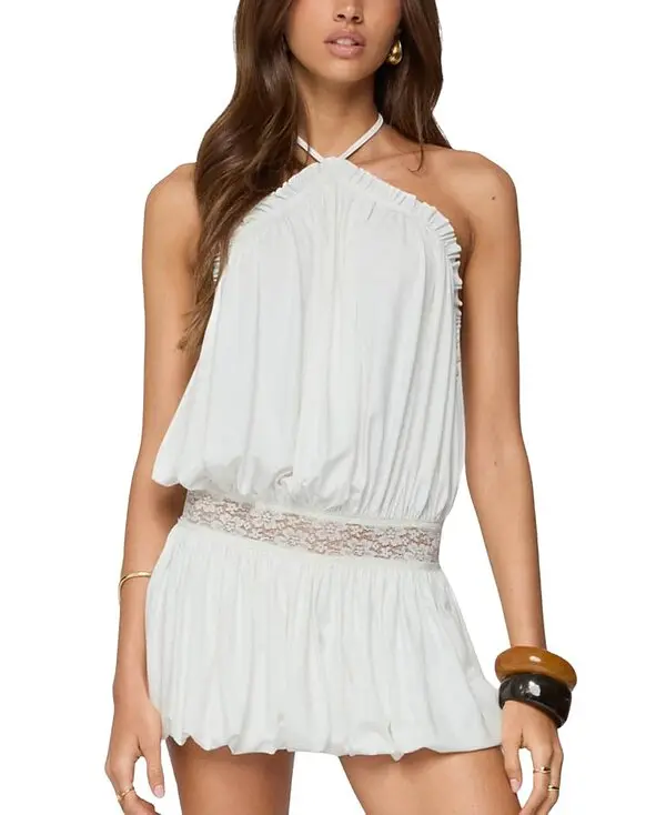 EDIKTED Aida Backless Mini Dress - White