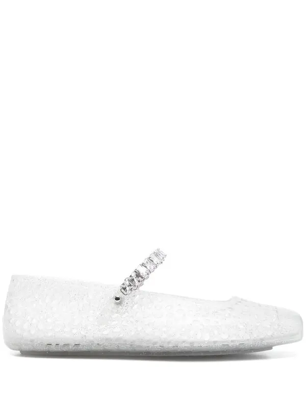 JIMMY CHOO Jelly Ballet Flats - White