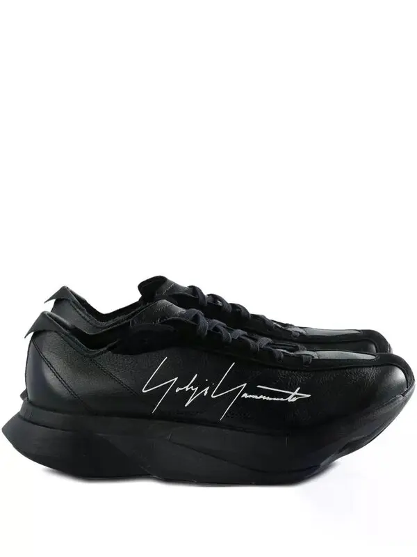 Y3 Adios Pro 3.0 Lx Signature-detail Leather Trainers - Black
