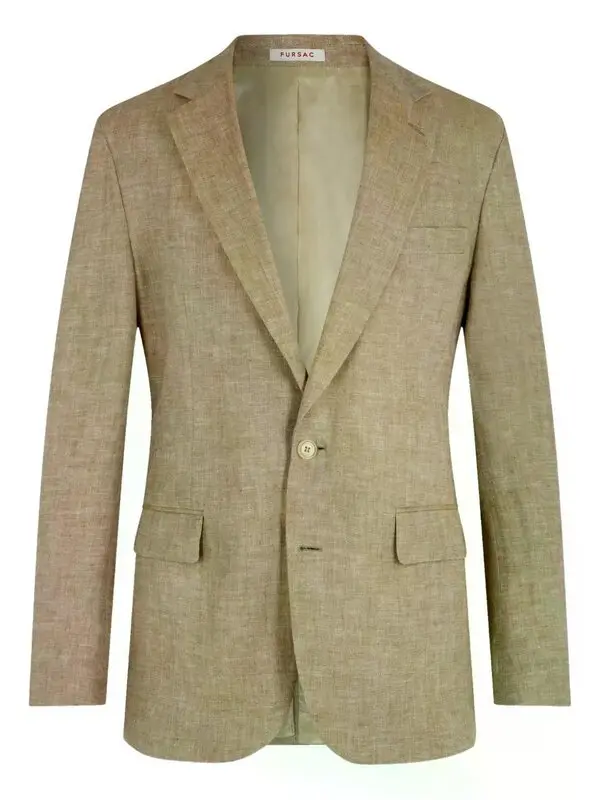 FURSAC Linen Single-breasted Blazer - Neutrals