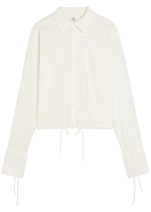 TOTÊME Plissé Cotton Shirt - Off White