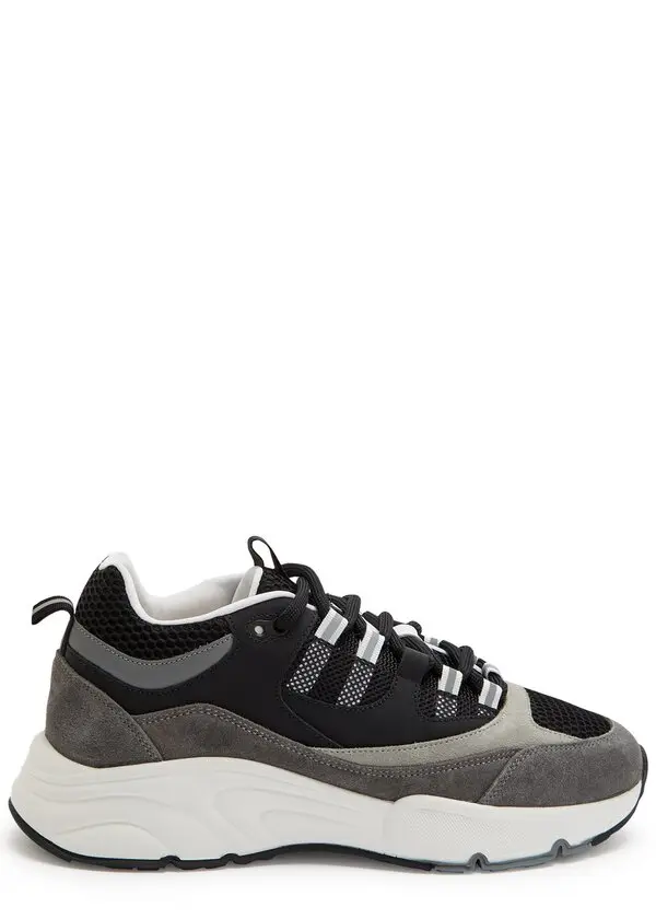 CLEENS Aero Panelled Mesh Sneakers - Black And White