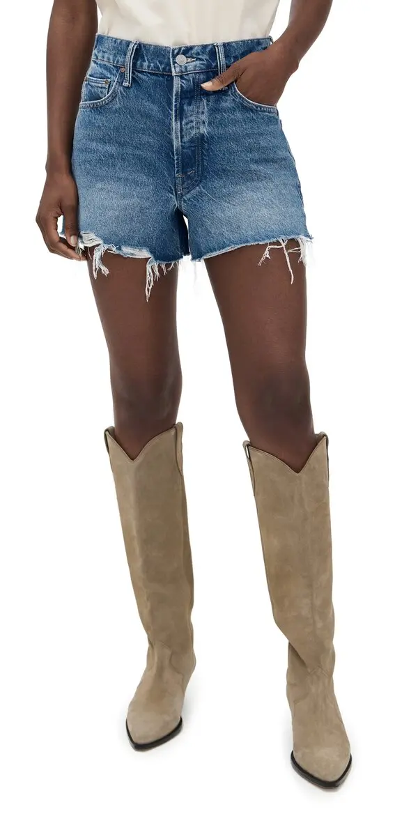 MOTHER The Main Course Frayed Denim Shorts