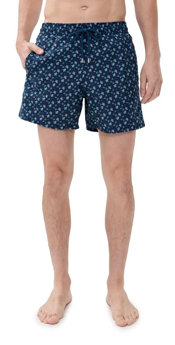 Vilebrequin Moorea Sea Turtle Print Swim Trunks - Paon