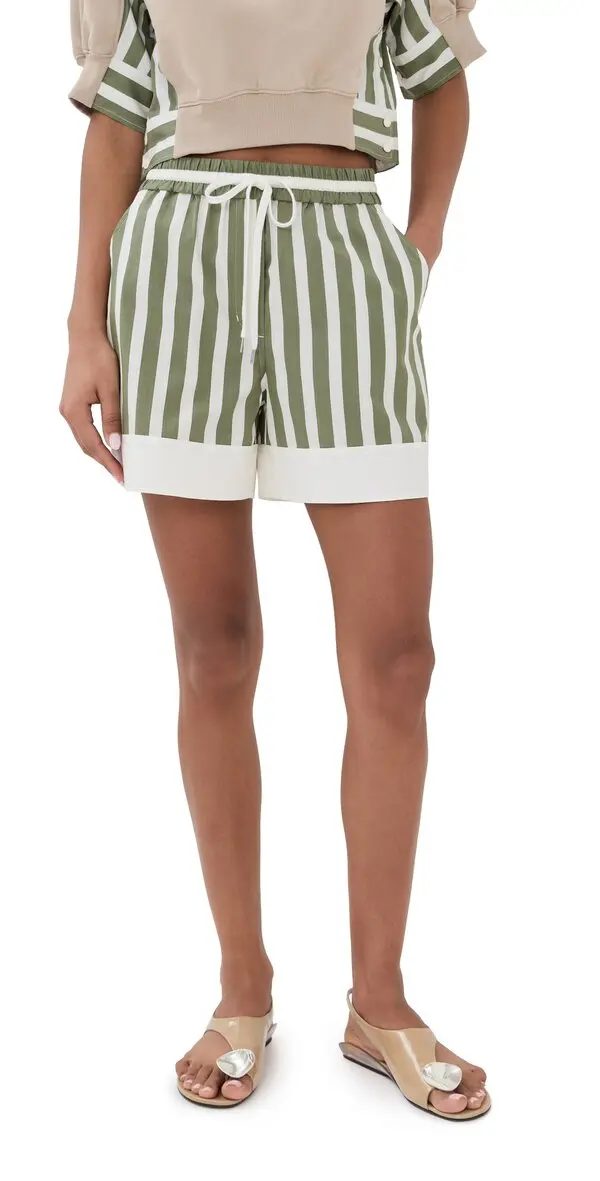 3.1 Phillip Lim Striped Boxer Shorts - Thyme Multi