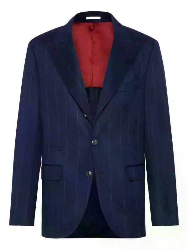 Brunello Cucinelli Chalk Stripe Blazer - Blue