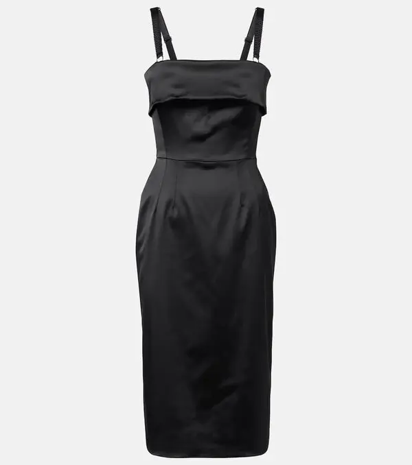 Dolce & Gabbana Satin Midi Dress - Black