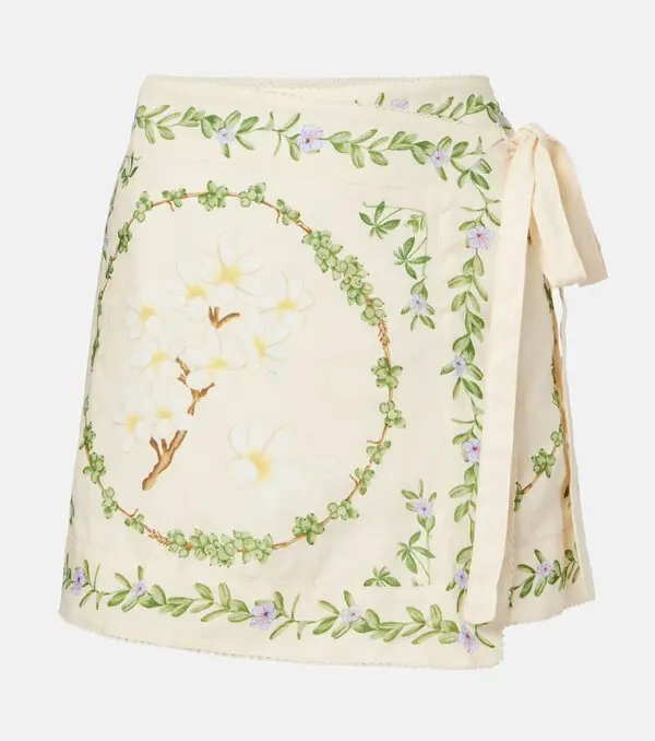Agua Bendita Luna Floral Linen Beach Cover-up - Multicoloured