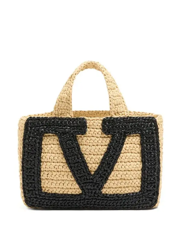 Valentino Garavani Viva Superstar Crochet Small Tote Bag - Black