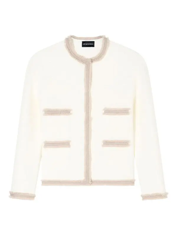 Emporio Armani Crewneck Blazer Jacket - White