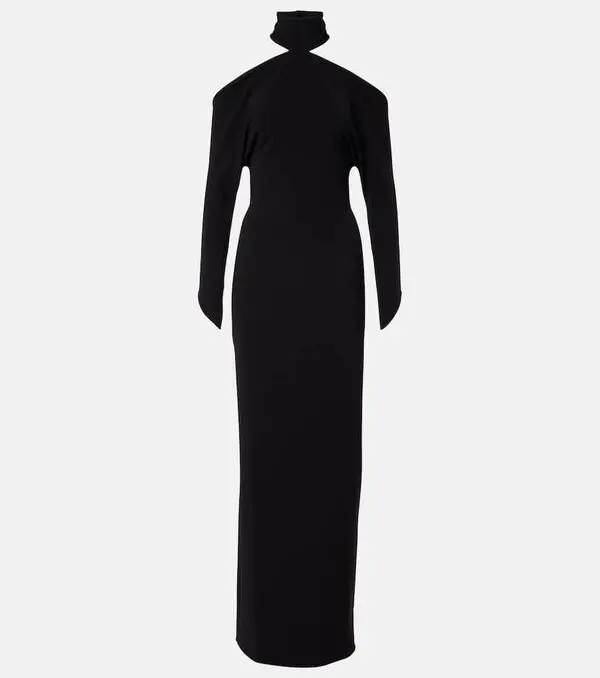 COURREGES Courrèges Circle Open-back High-neck Gown - Black