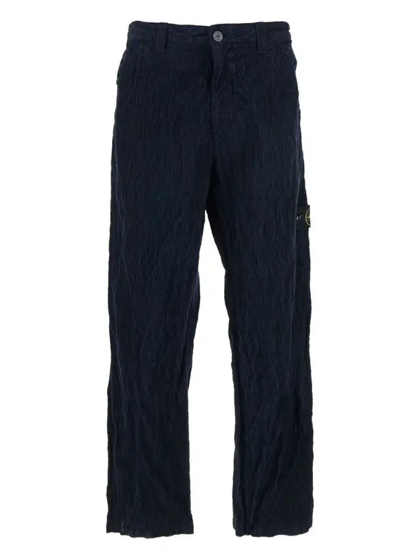 Stone Island Crinkled Effect Corduroy Trousers