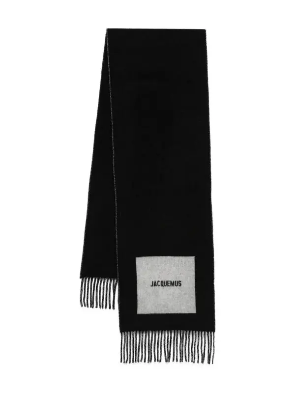 Jacquemus L`echarpe Rond Carré Wool Accessories - Black
