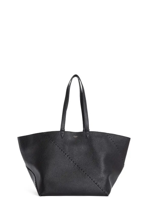 Fendi Small Ff Tessuto Roll Tote - Black