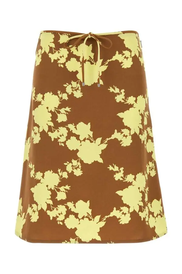 Versace Silk Crepe Satin Skirt