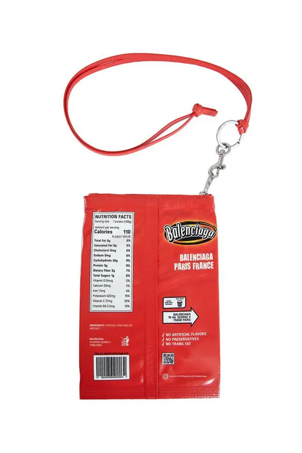 Balenciaga Chips Phone Holder Pouch - Red