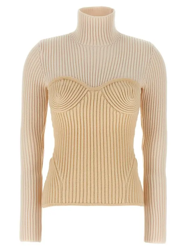 Jean Paul Gaultier Corset Sweater - White