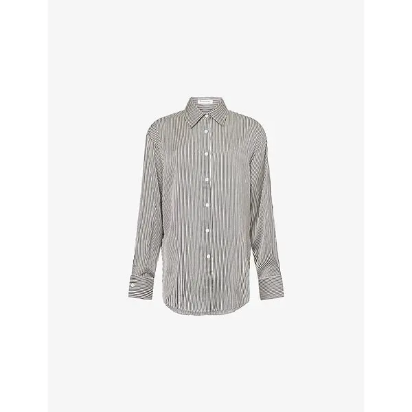 THE FRANKIE SHOP Lui Striped Woven Shirt - Black/white Stripe