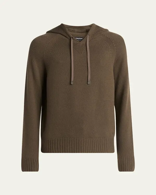 Tom Ford Seamless Cashmere Pullover Hoodie Taupe Editorialist