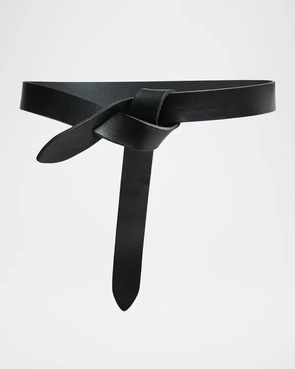 Isabel Marant Lecce Tie-up Leather Belt - Black