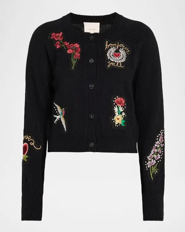 Cinq À Sept Millie Embroidered Cardigan - Black Multi