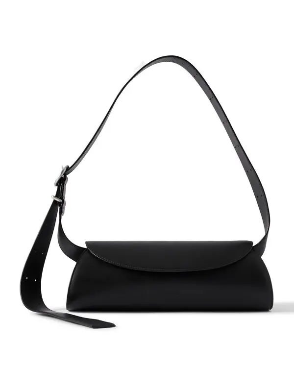 JIL SANDER Cannolo Small Leather Messenger Bag - Black