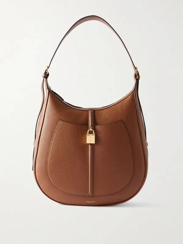 DEMELLIER The Siena Embellished Textured-leather Shoulder Bag - Brown