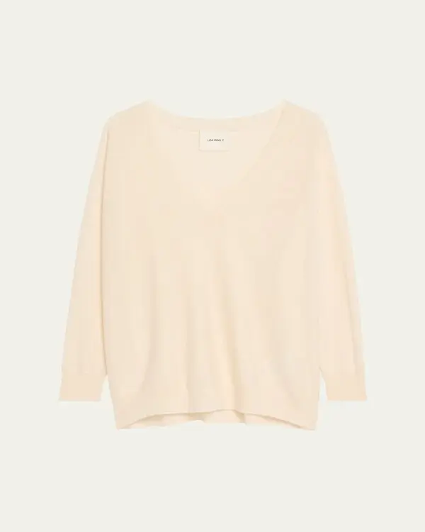 LISA YANG Kenny V-neck Cashmere Sweater - Cream