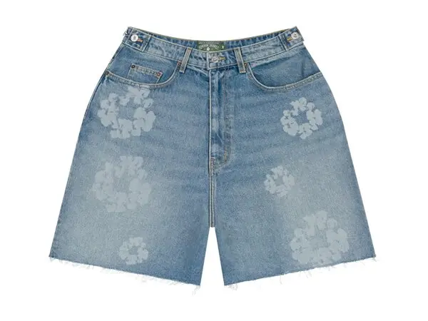 DENIM TEARS Laser Wreath Denim Short - Blue