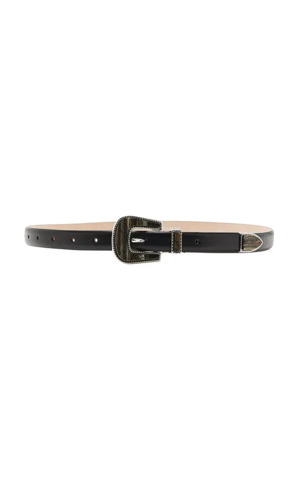 DEHANCHE Travertine Leather Belt - Black