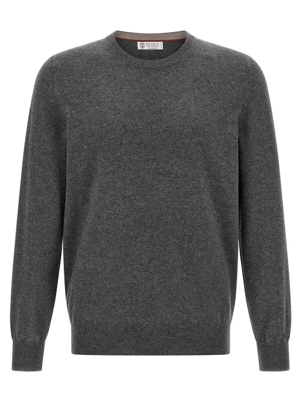 Brunello Cucinelli Cashmere Crew Neck Sweater - Gray