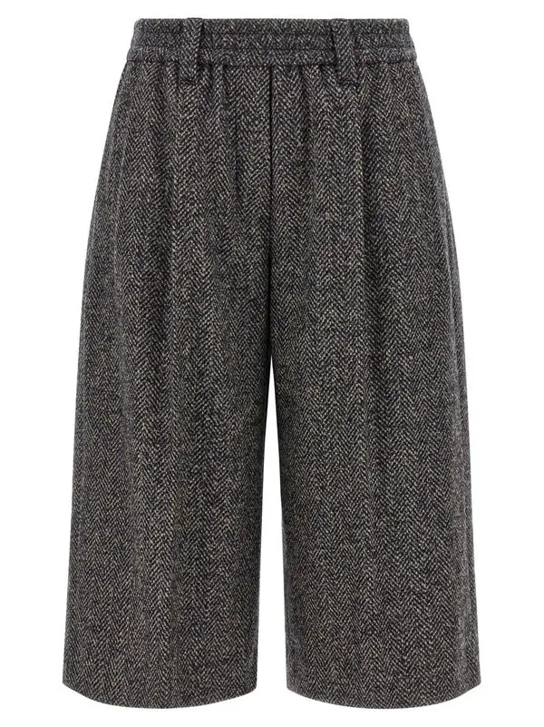 Brunello Cucinelli Wool Bermuda Shorts - Multicolor