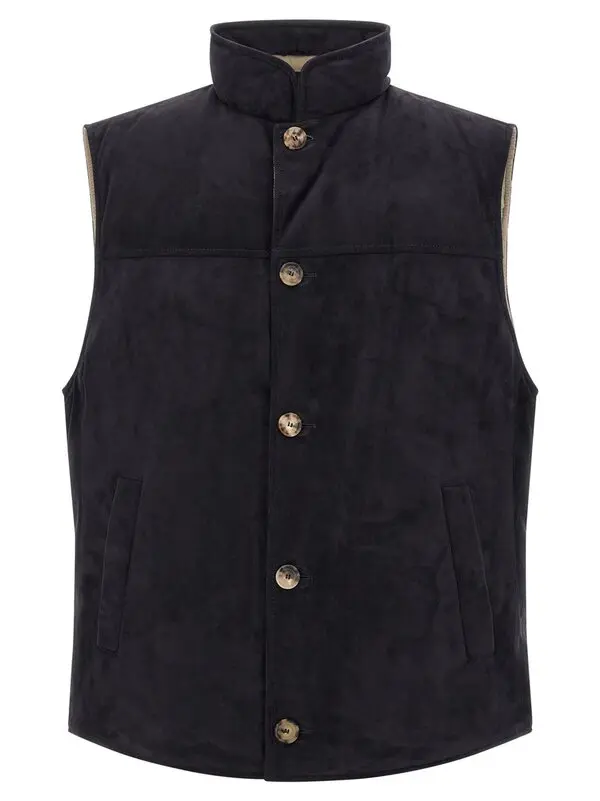 Brunello Cucinelli Suede Vest - Blue