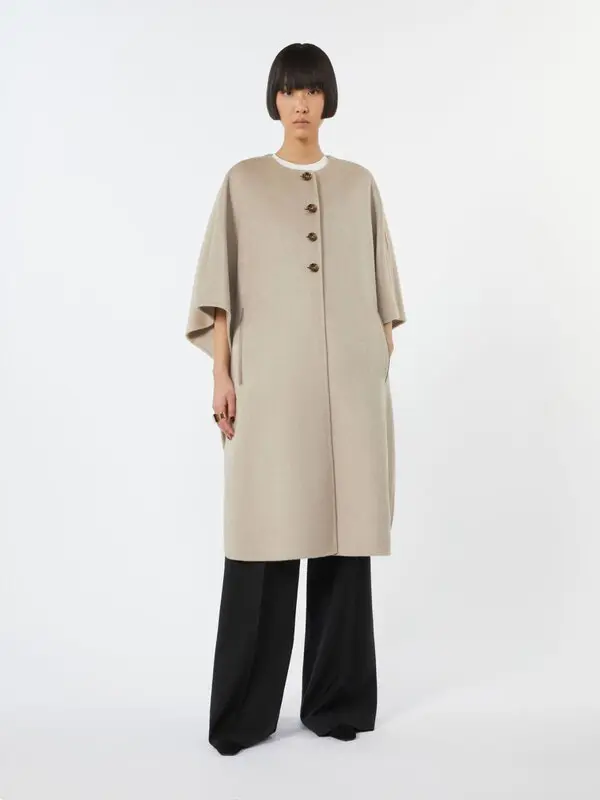 Max Mara Long Cashmere Cape - Sand