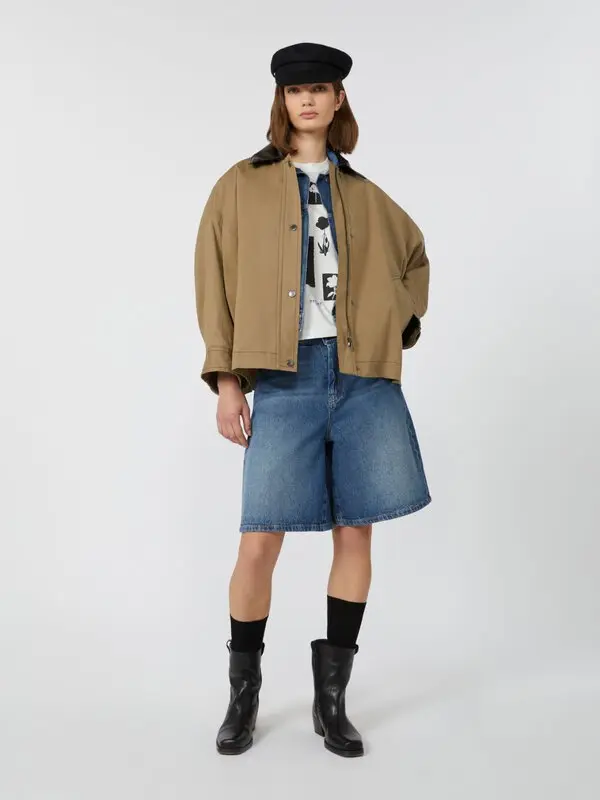 Max Mara Water-repellent Technical Cotton Canvas Jacket - Desert